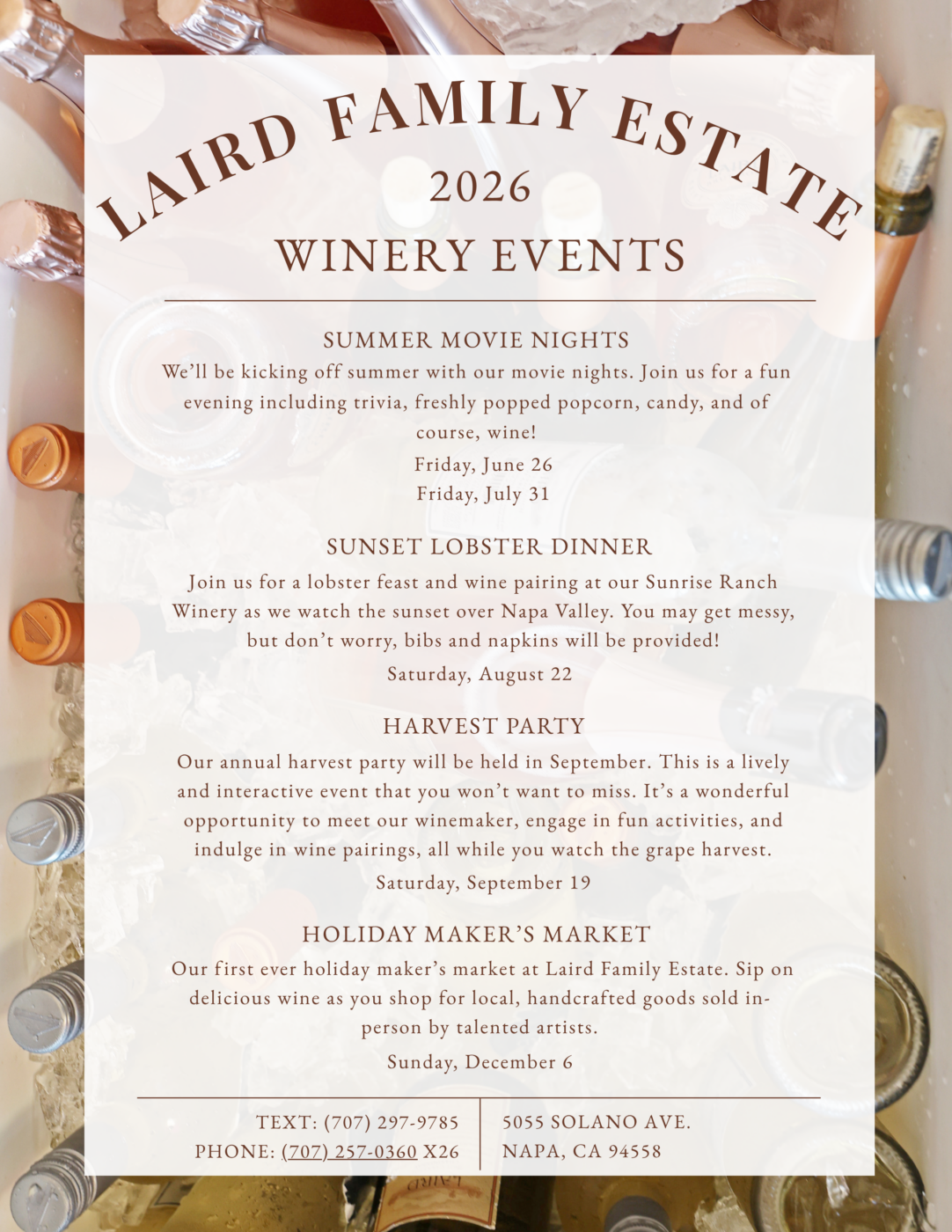 2026 Winery Events – Laird Family Estate
